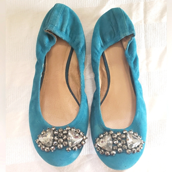 bp | Shoes | Teal Turquoise Ballet Flats With Diamonds | Poshmark